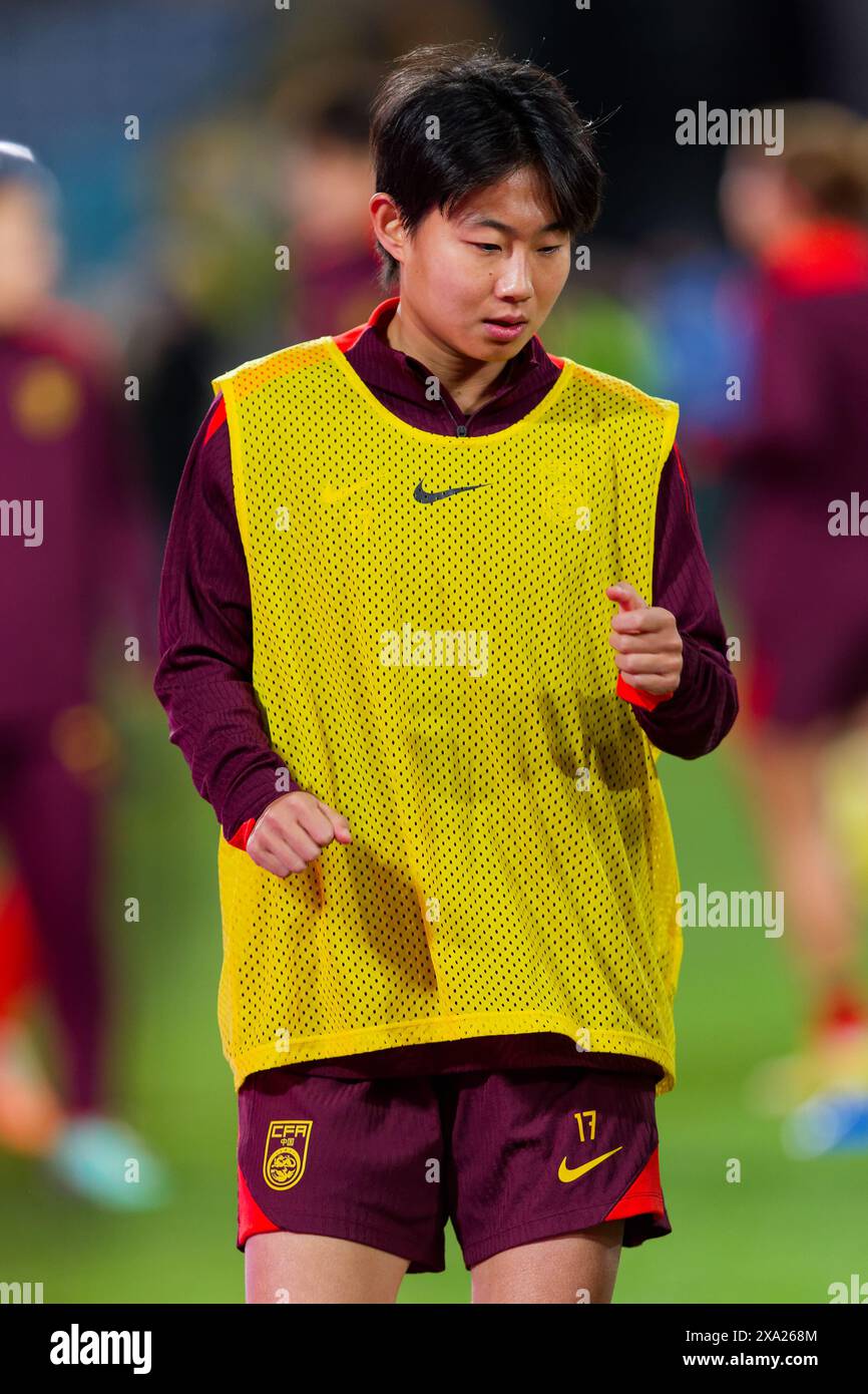 Chengshu Wu Of China Warms Up Before The International Friendly Match