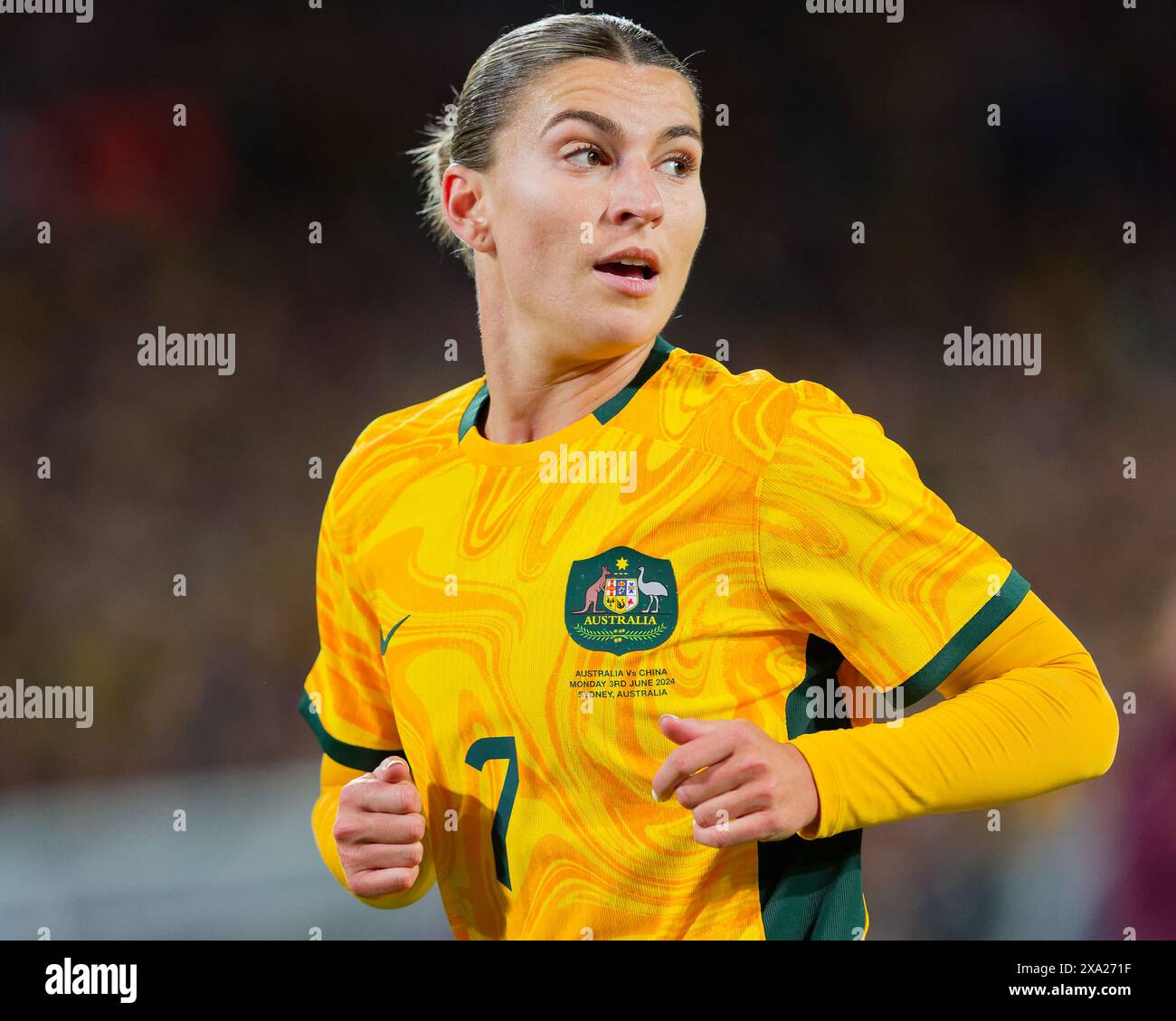Sydney, Australia. 03rd June, 2024. Steph Catley of Australia looks on ...