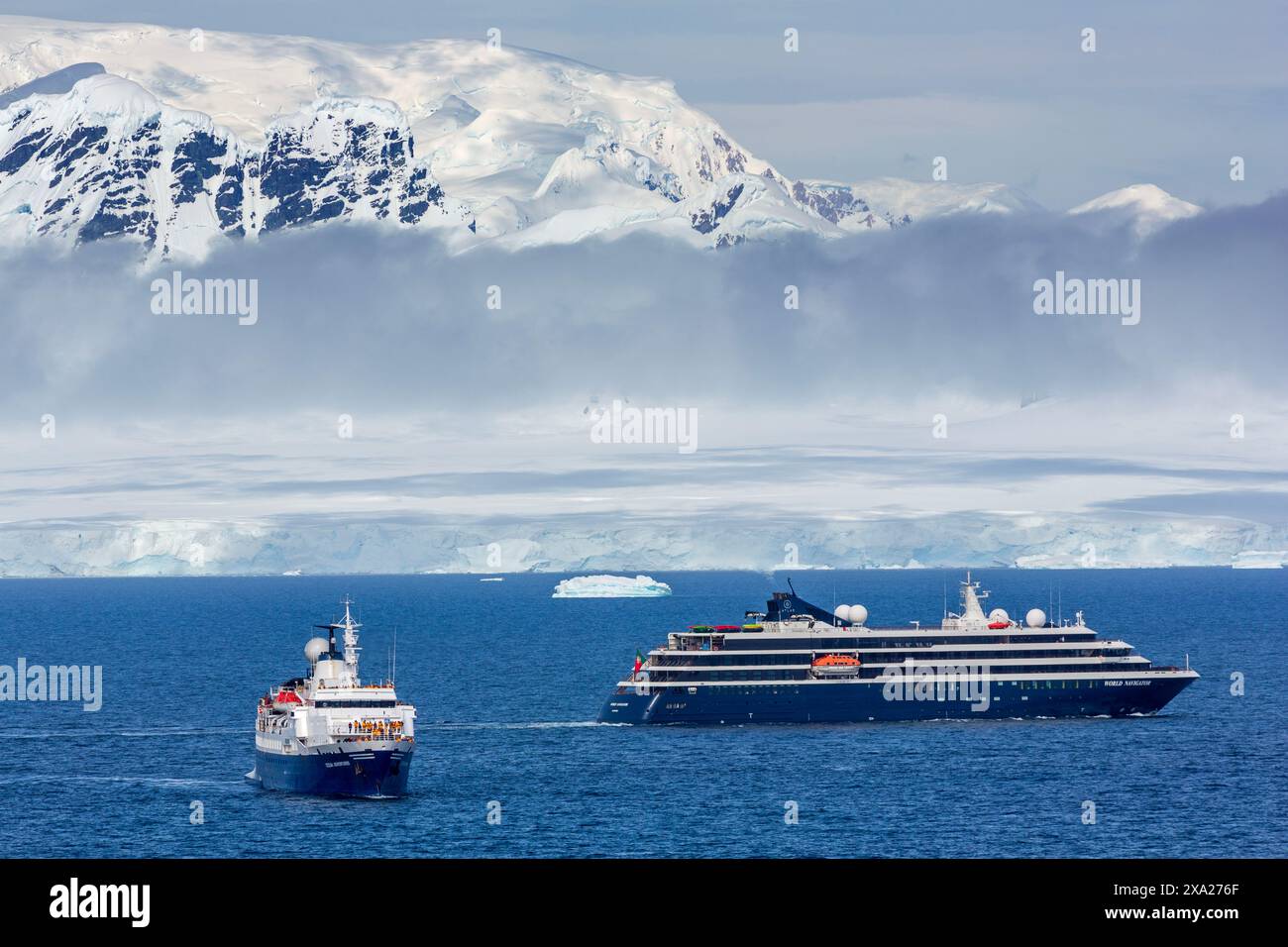 Cruise ship Ocean Adventurer & World Navigator, Gerlache Strait, Palmer ...