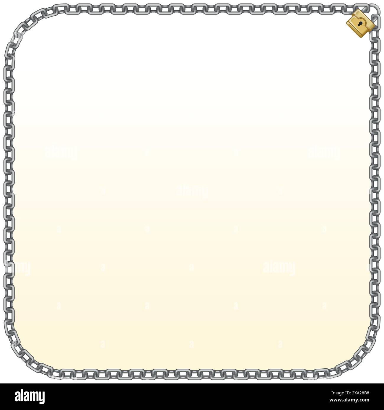 Vector design of frame for photo with chain and padlock, photo border ...
