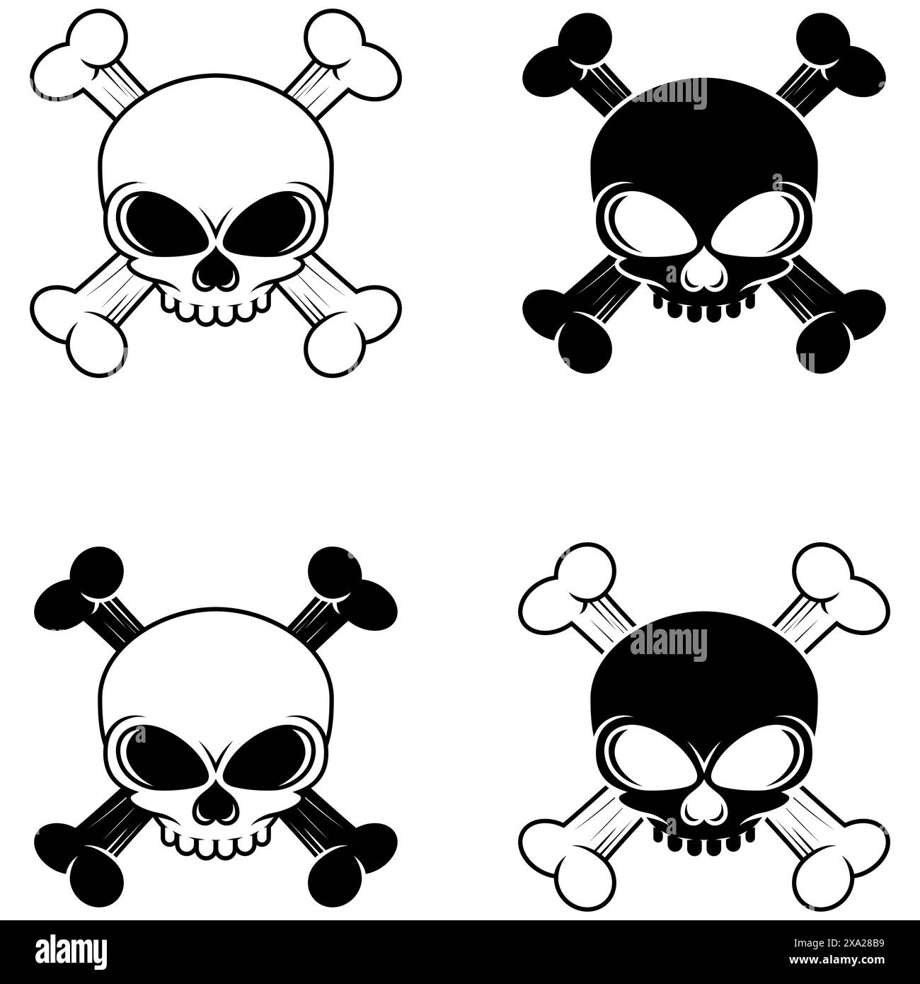 Skull vector design in cartoon style, skull with bones for Halloween Stock Vector Image & Art ...