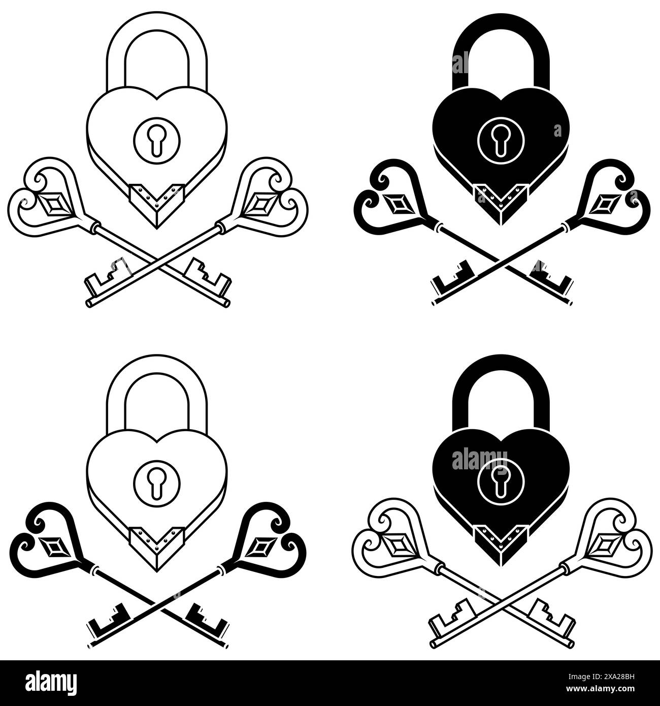 Vector design of Padlock and keys with heart shape as a symbol of love Stock Vector Image & Art ...