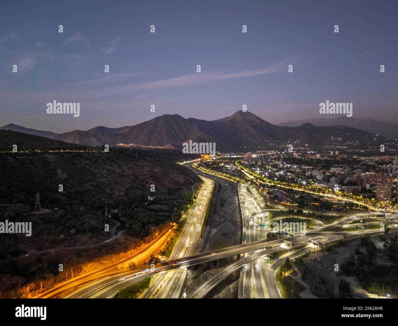 An aerial cityscape of Santiago, Chile captured by a drone Stock Photo ...
