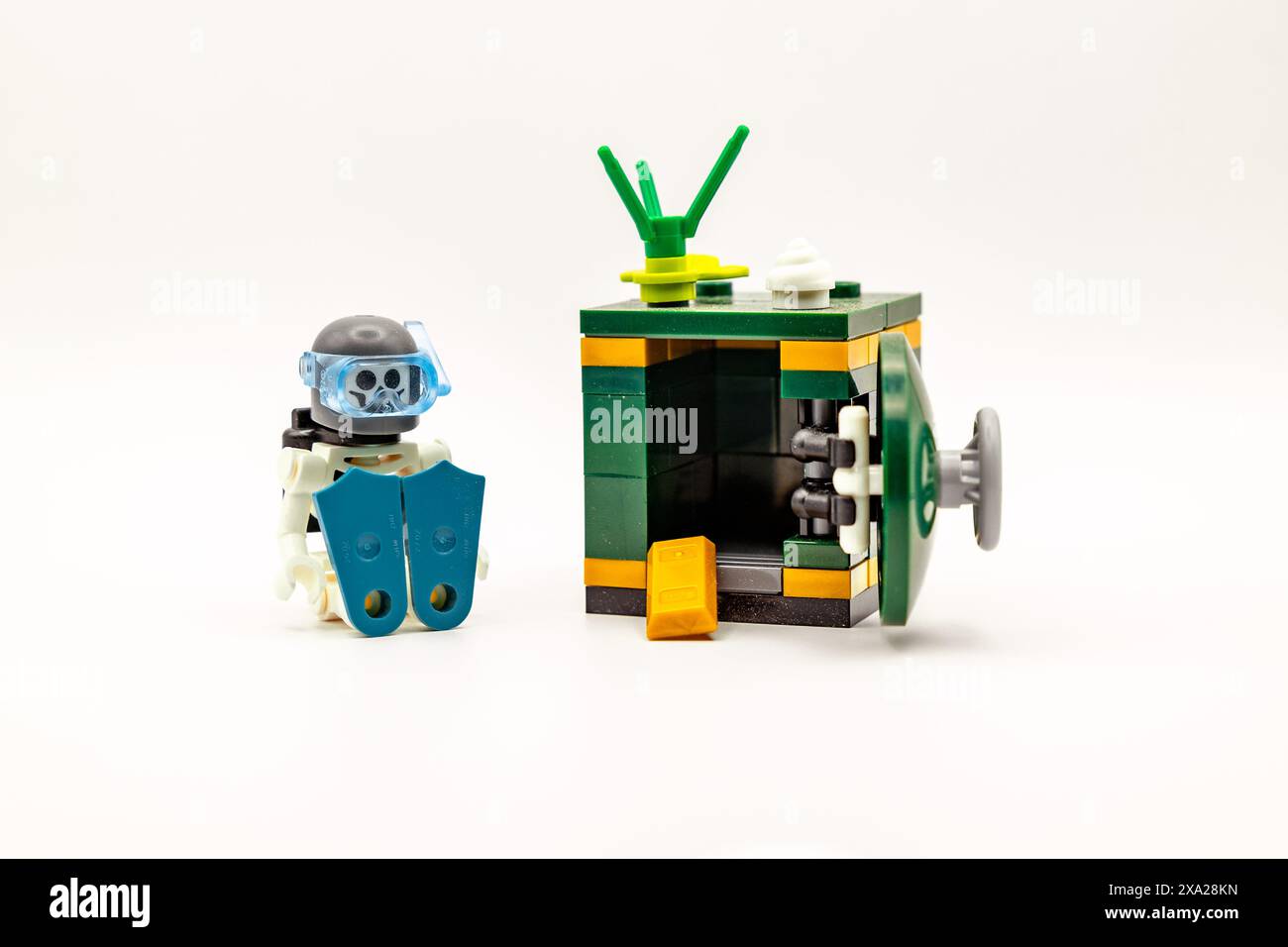 An antique and modern lego structure featuring a robot Stock Photo - Alamy