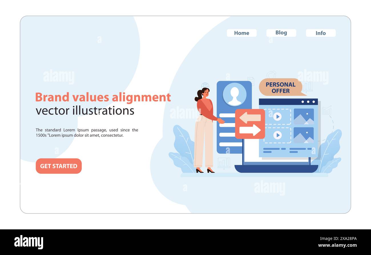 Brand Values Alignment Illustration. A professional showcases tailored ... Brand Values Alignment Illustration. A professional showcases tailored ...