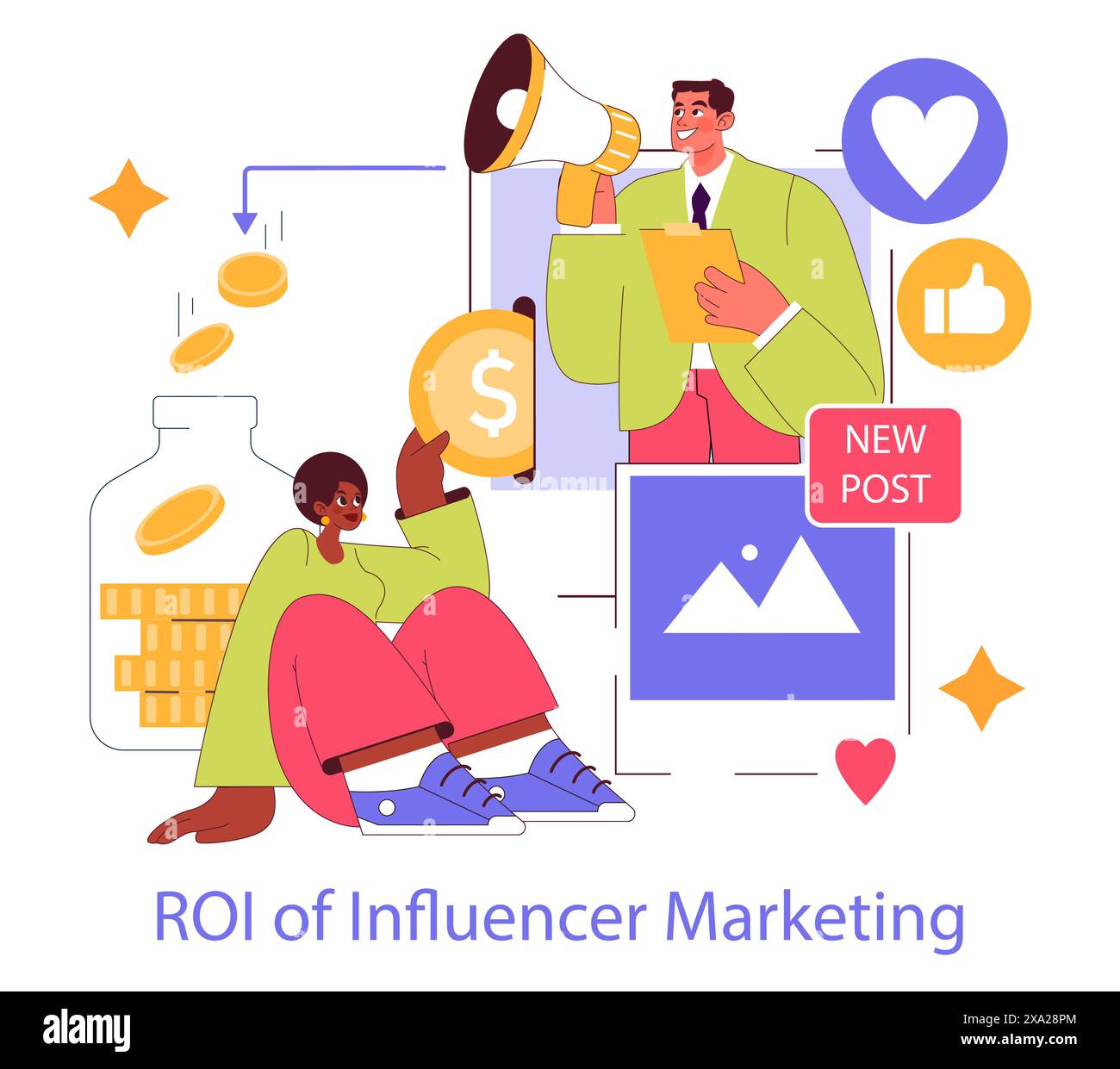 Influencer Marketing concept. Visualizing the ROI of social media ...