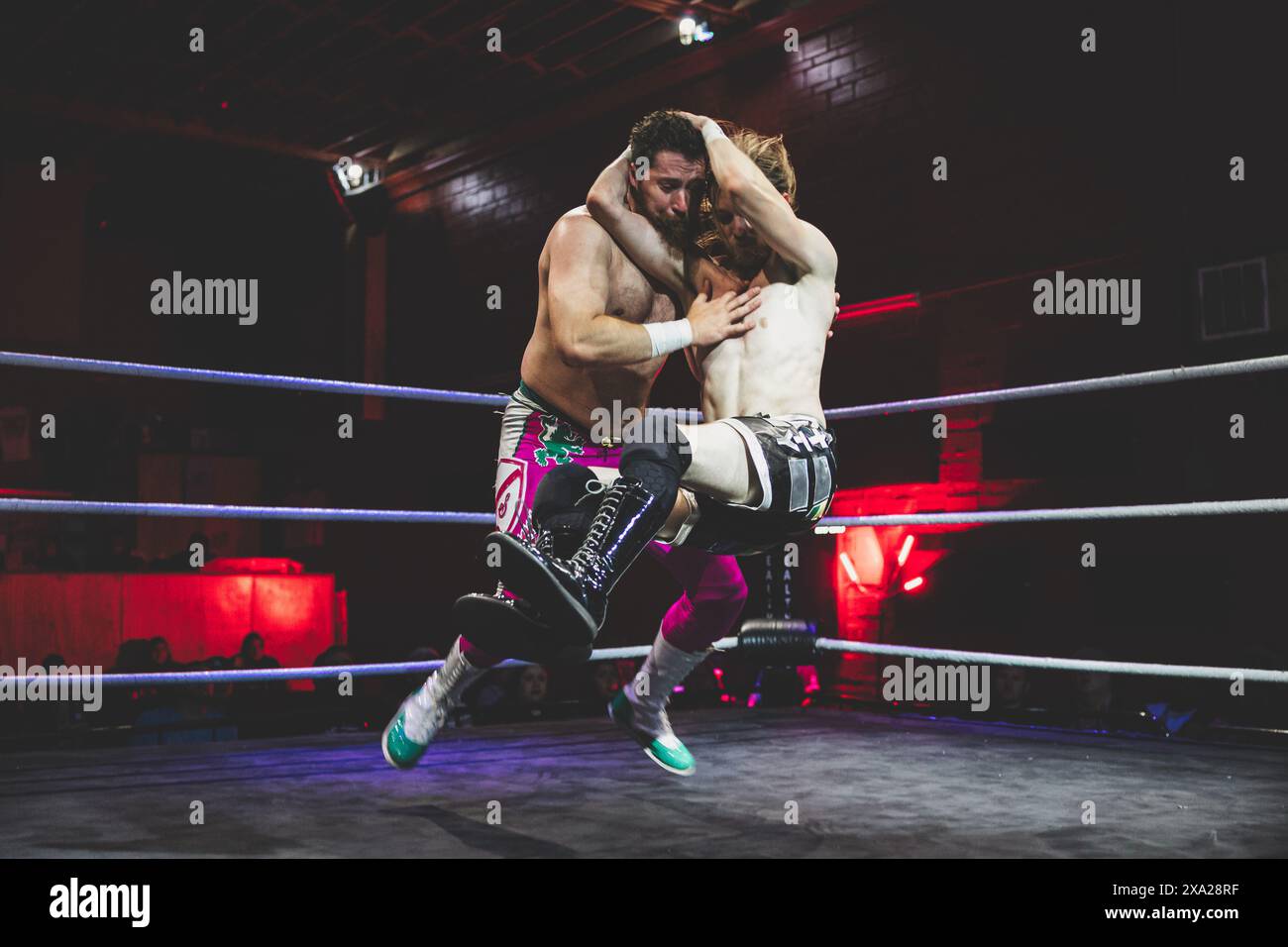 Wrestlers fight during wrestling competition hi-res stock photography ...