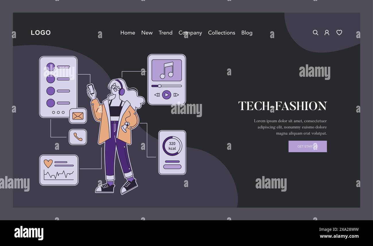 Personalization concept. Stylish person interacts with customizable tech gadgets on a sleek ...