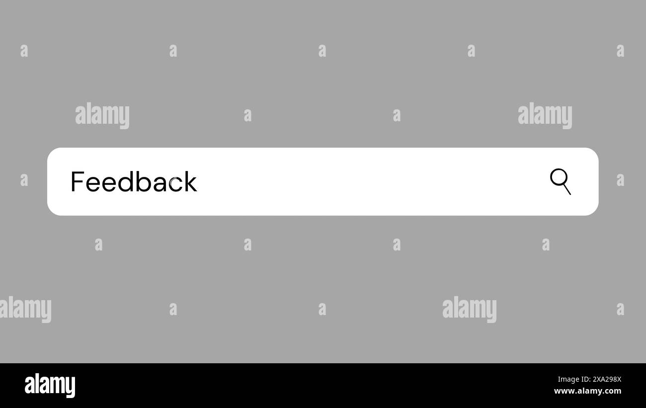 A simple search bar with the writing Feedback on a gray background ...