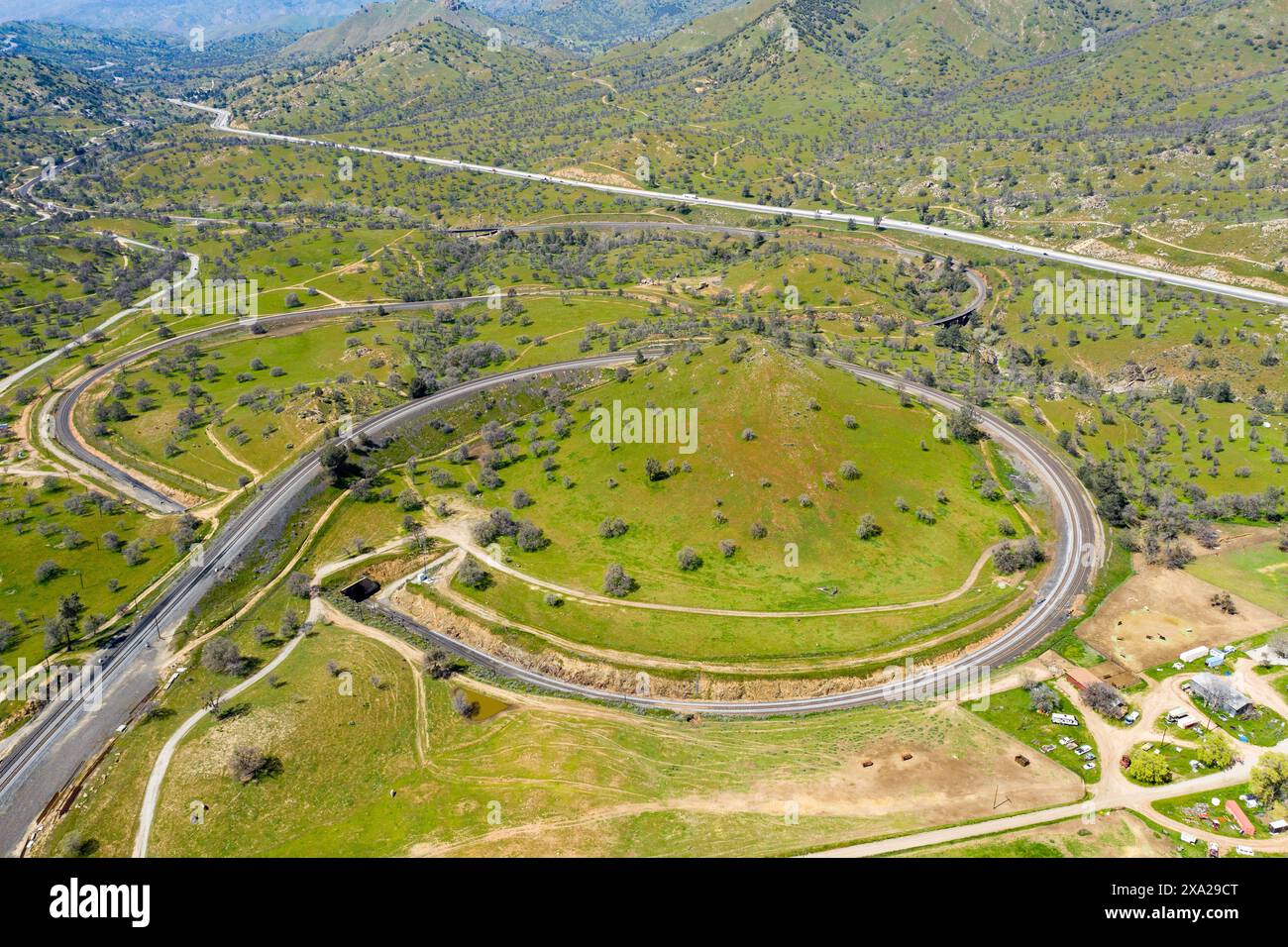 Aerial view of a rural road intersection Stock Photo - Alamy