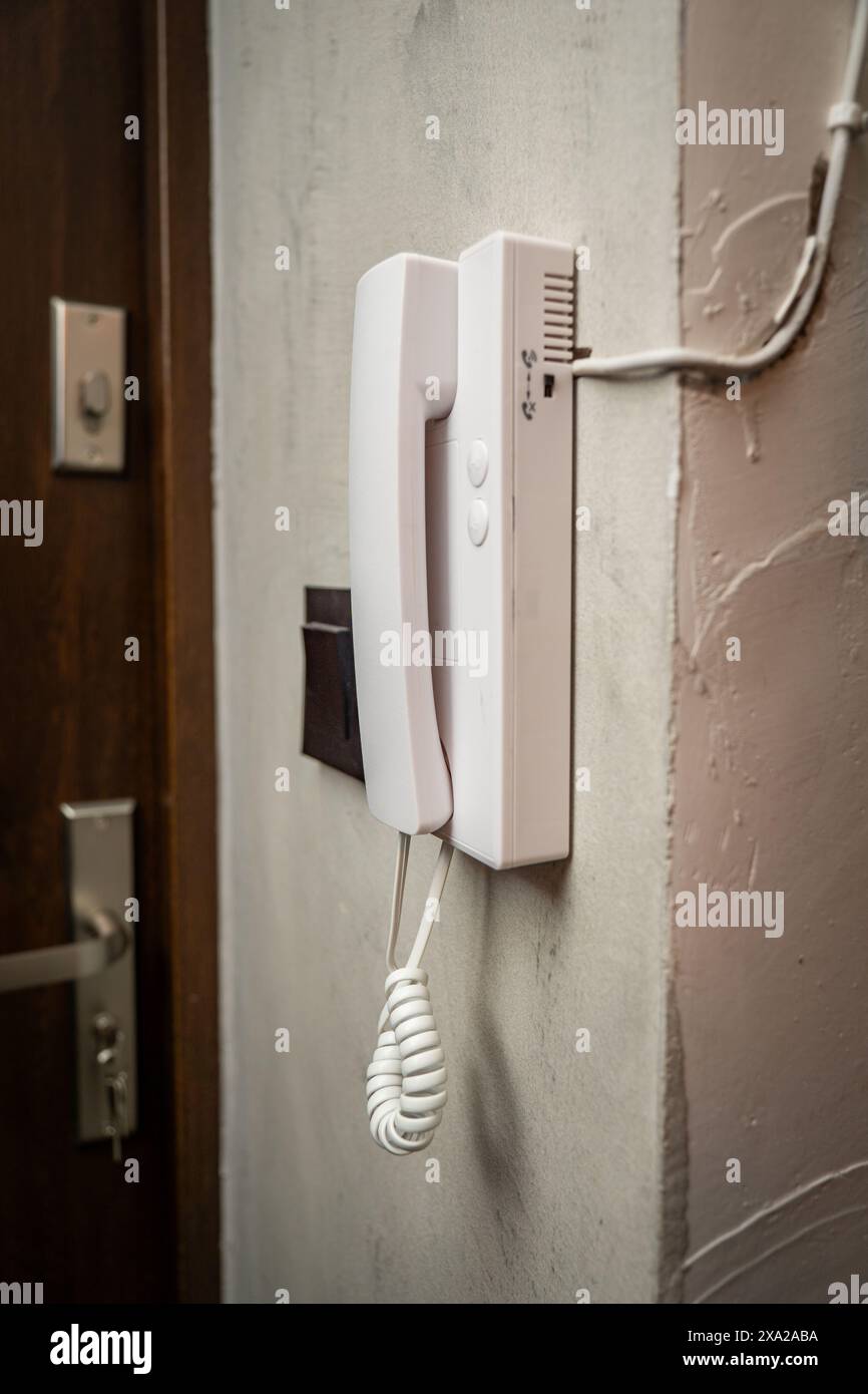 Intercom mounted on white hi-res stock photography and images - Alamy