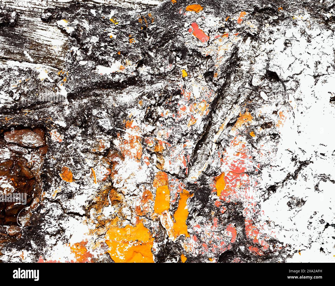 Abstract paint and rust textures on weathered wooden wall Stock Photo ...