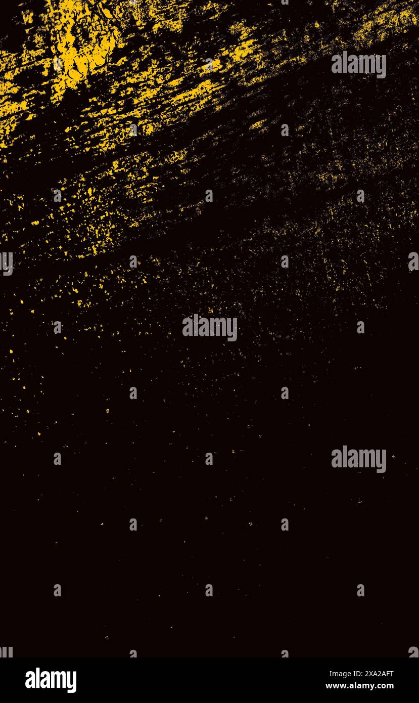 Abstract yellow paint strokes on black background with blurred effect ...