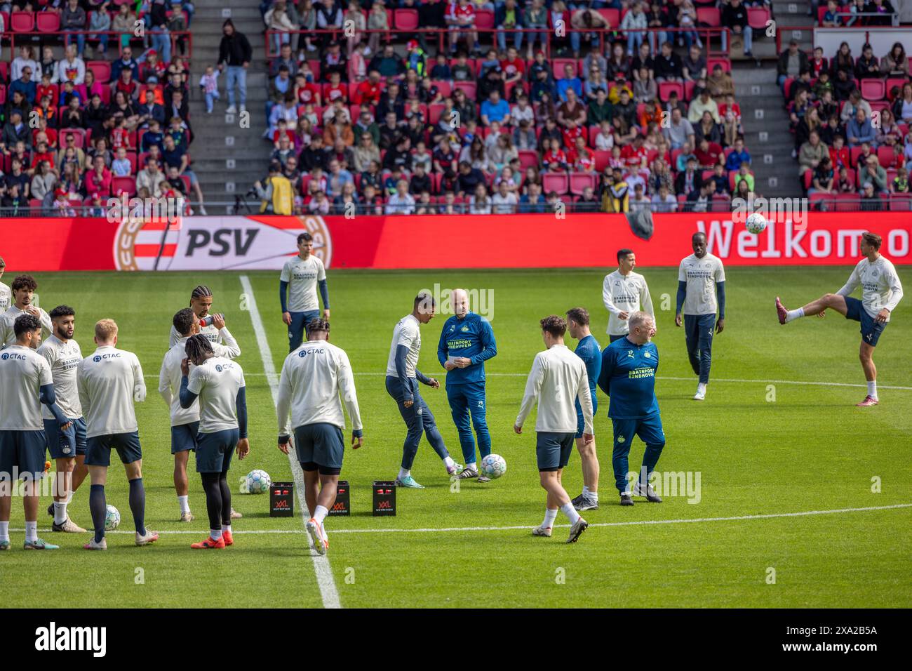The Open training Dutch football club PSV EINDHOVEN squad and head ...