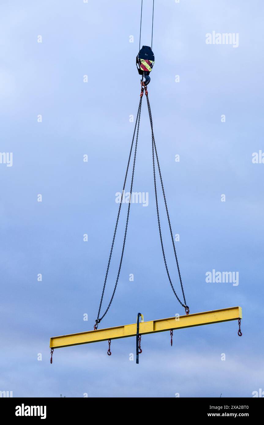 A crane at German prefabricated house construction site for civil ...