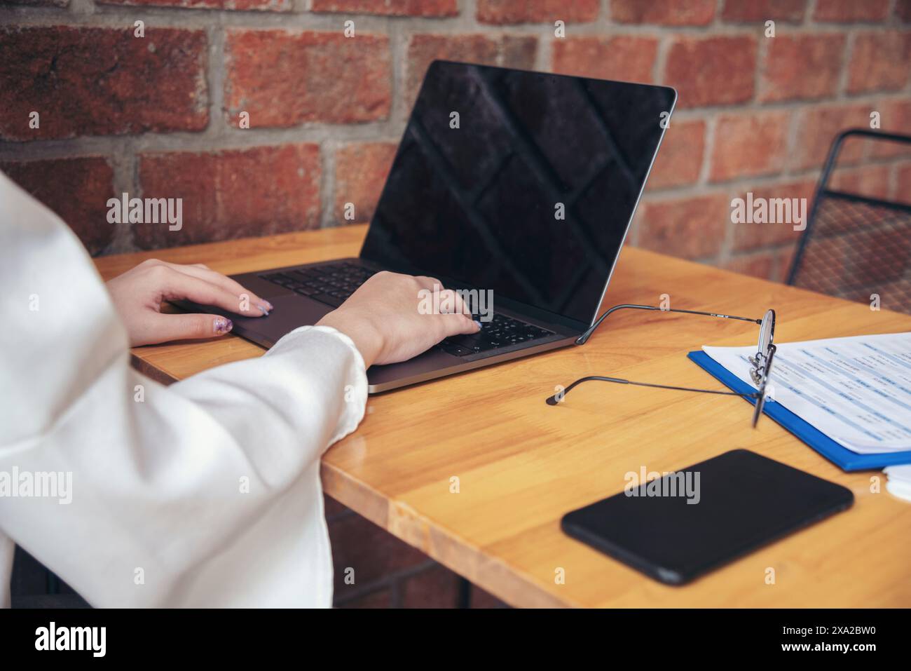 Asian woman working from home social distancing quarantine people ...