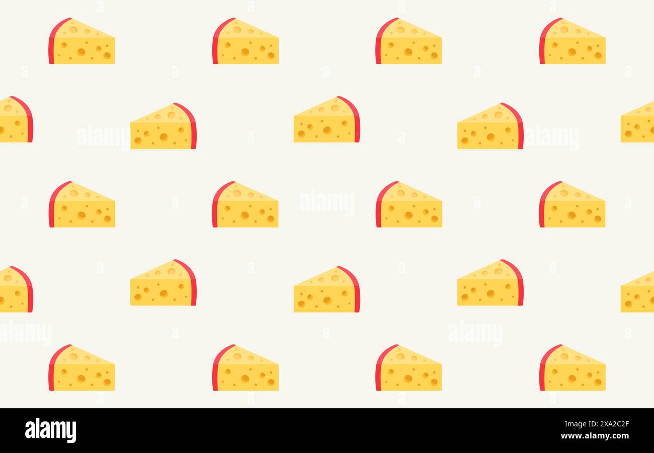 Seamless cheese pattern. Illustration of yellow cheese slices. Vector ...