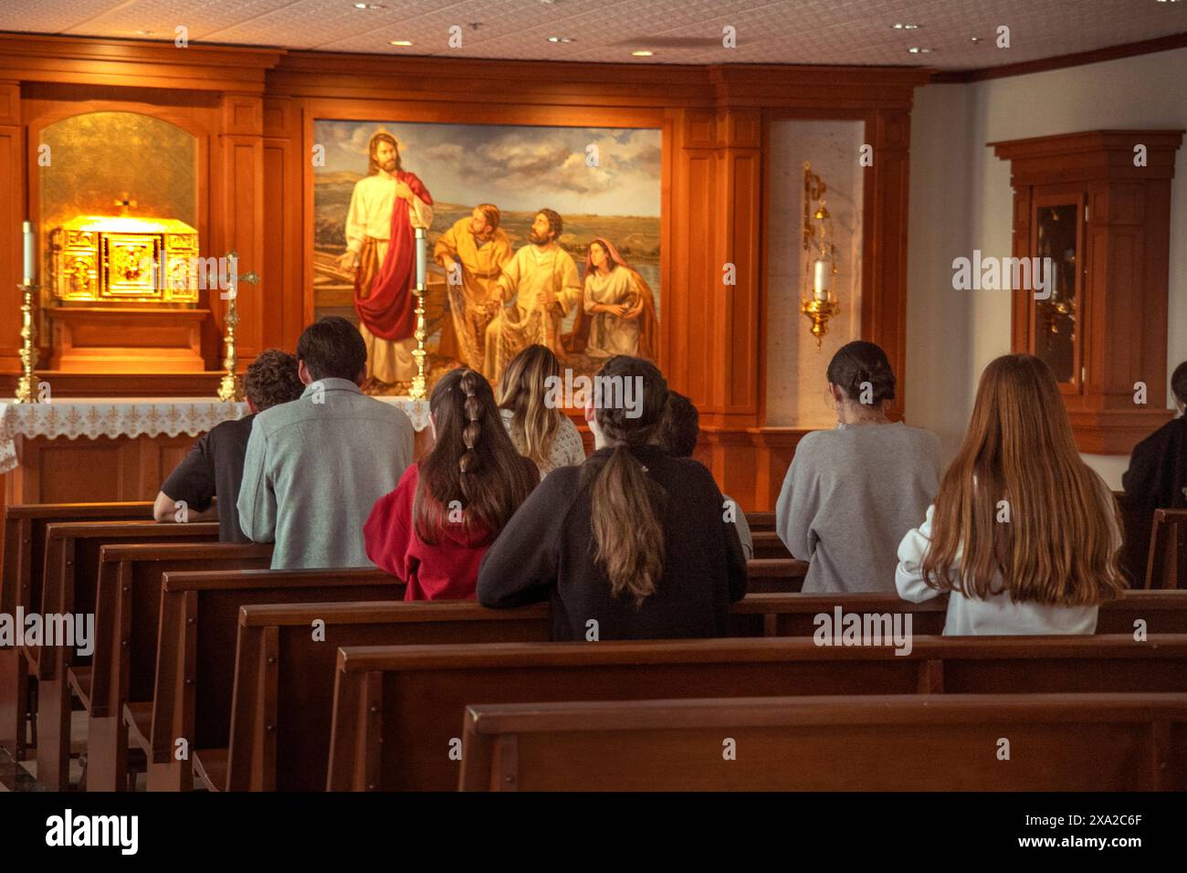 Students at a Southern California Catholic high school pray in the ...
