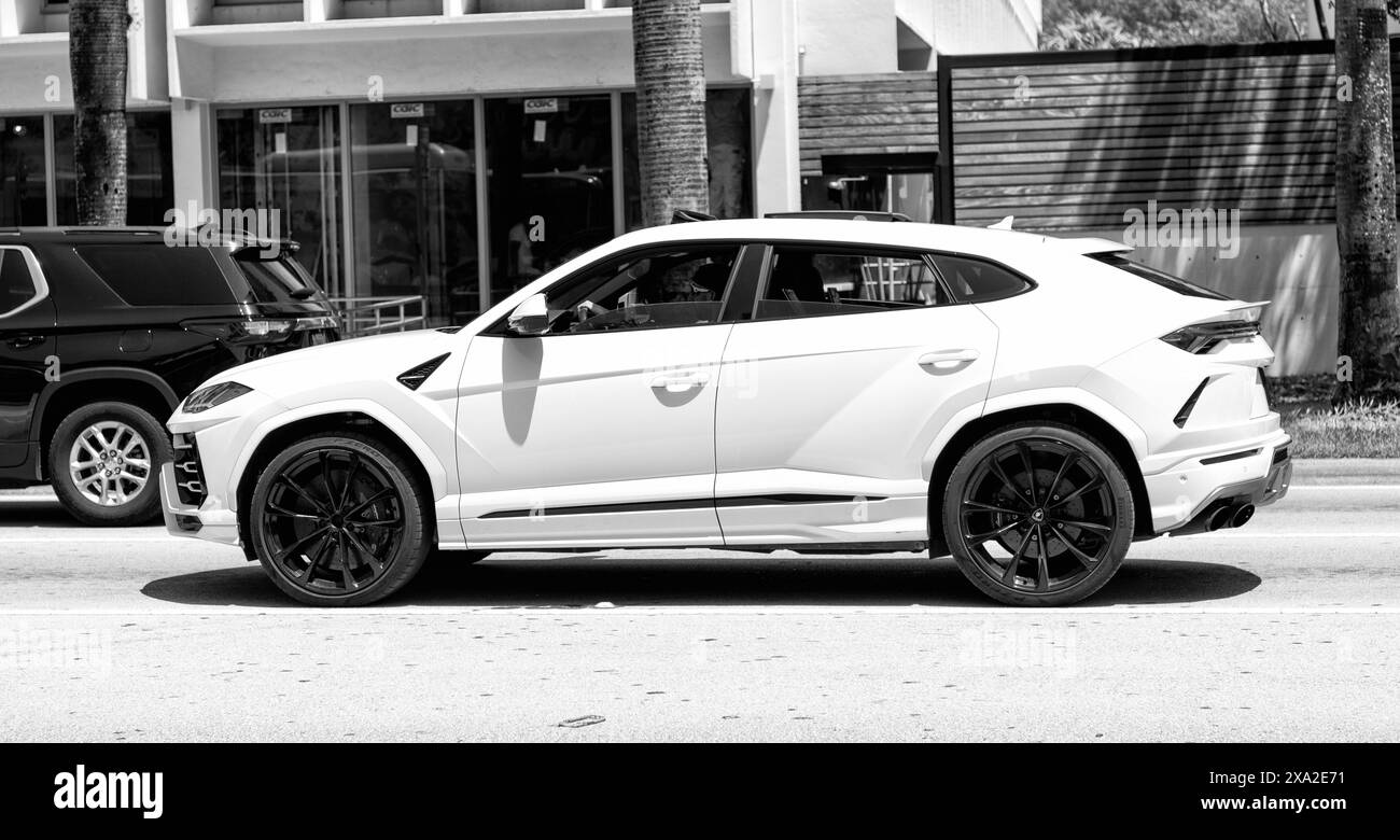 Miami Beach, Florida USA - April 15, 2021: 2019 white Giallo Auge ...