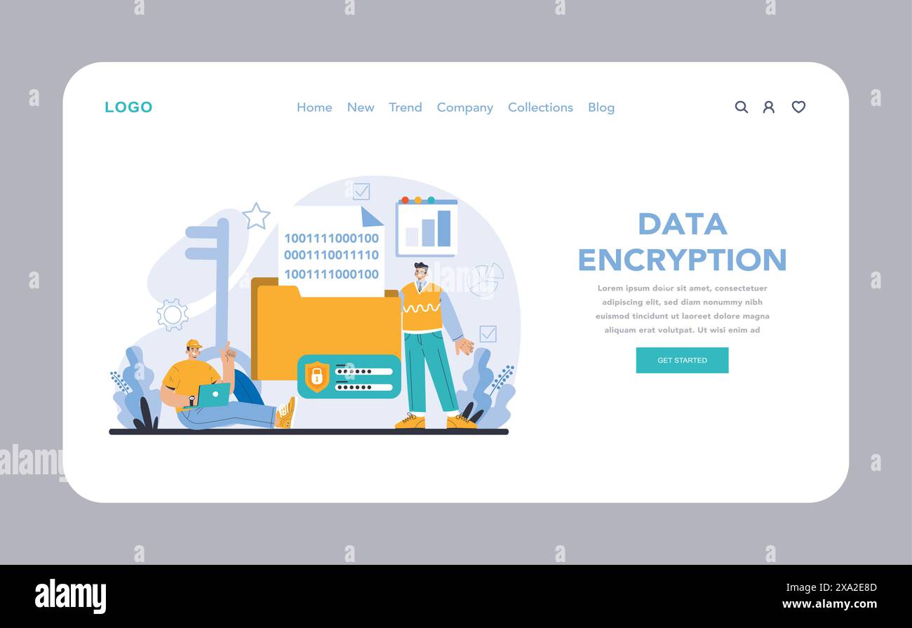 Data Encryption web or landing page. Showcasing cutting-edge security ... Data Encryption web or landing page. Showcasing cutting-edge security ...