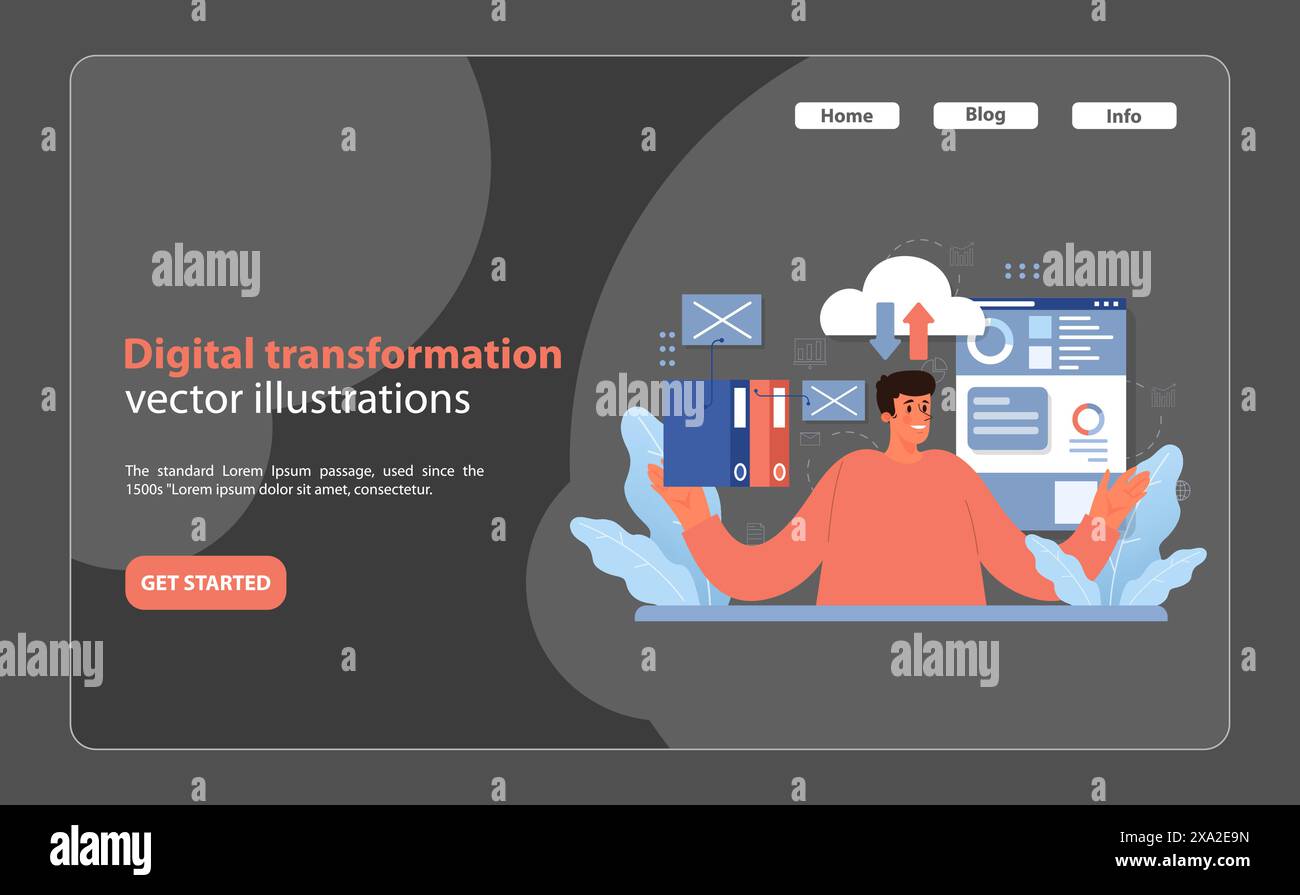 Digital Business transformation. A visionary leader orchestrates the ...