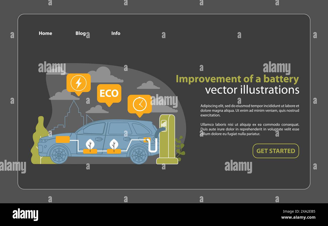 Battery Technology Advancement Illustration. This vector captures the ...