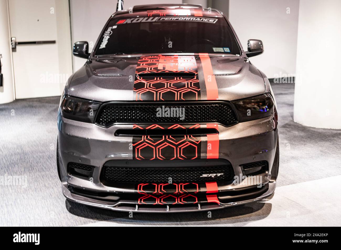 New York City, USA - March 27, 2024: 2018 Dodge Durango SRT SUV with ...