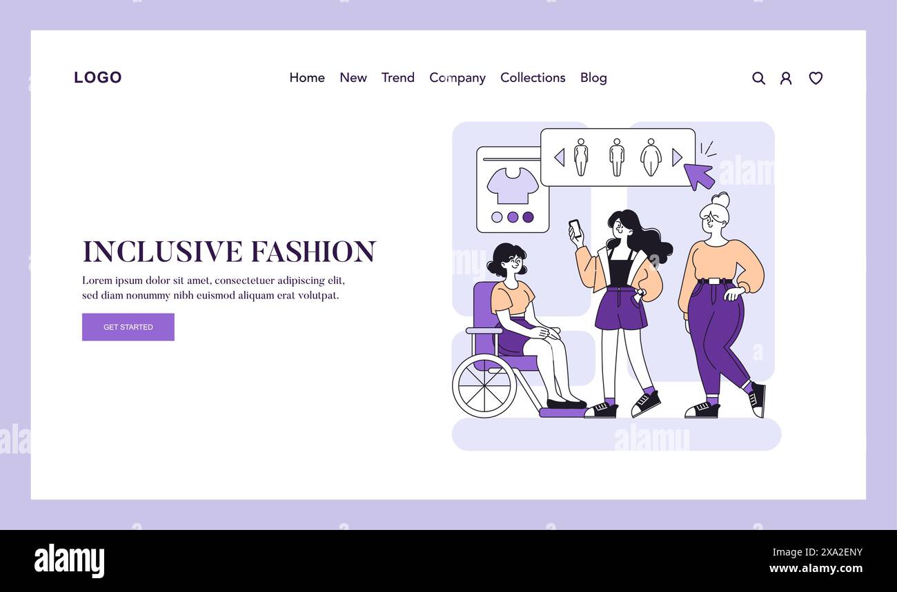 Inclusive fashion concept. Diverse women enjoying accessible fashion ...