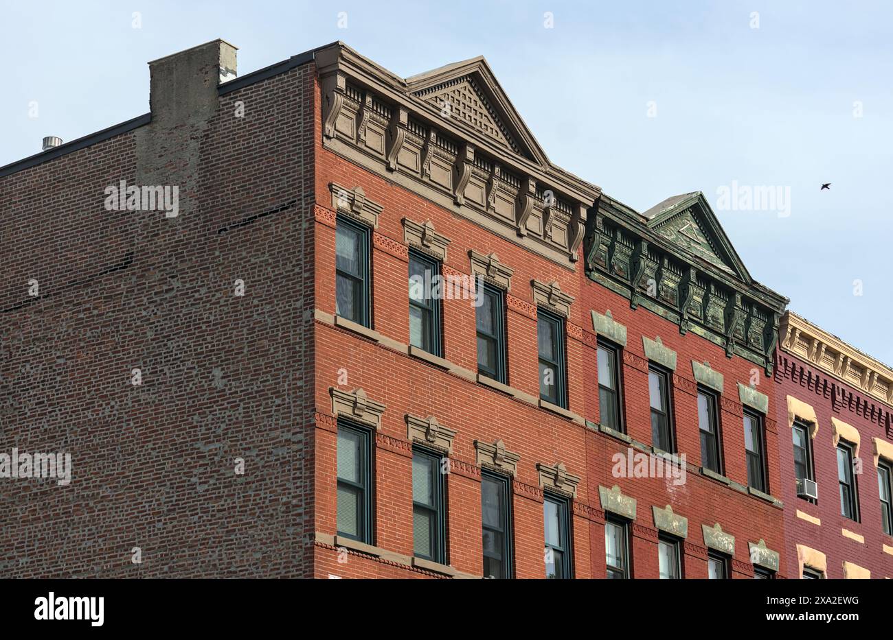 jersey city brownstone building detail (historic pre-war red brick ...