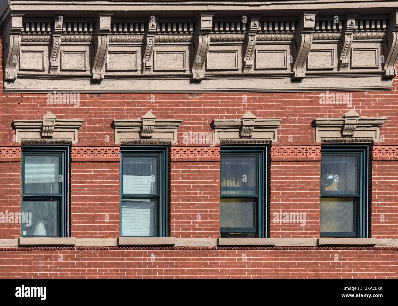 jersey city brownstone building detail (historic pre-war red brick ...
