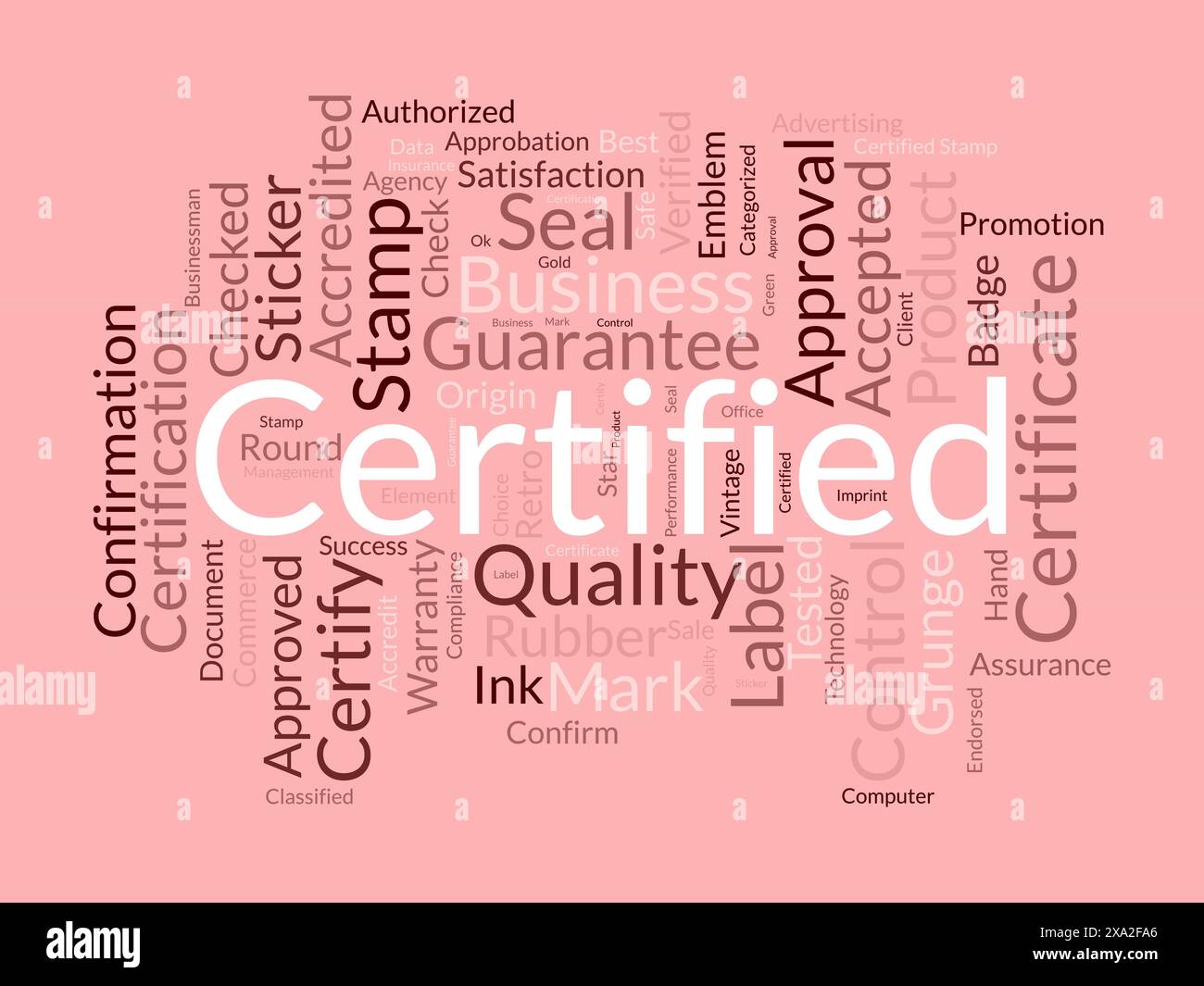 Certified word cloud template. Guarantee approval concept vector ...