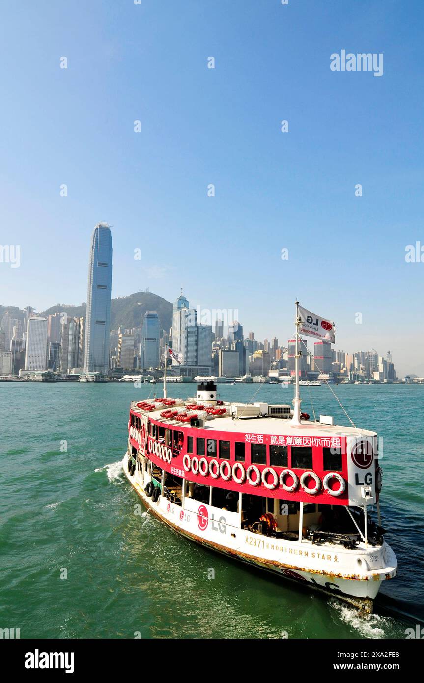 A view of Hong Kong's Central district as seen from Victoria harbor ...