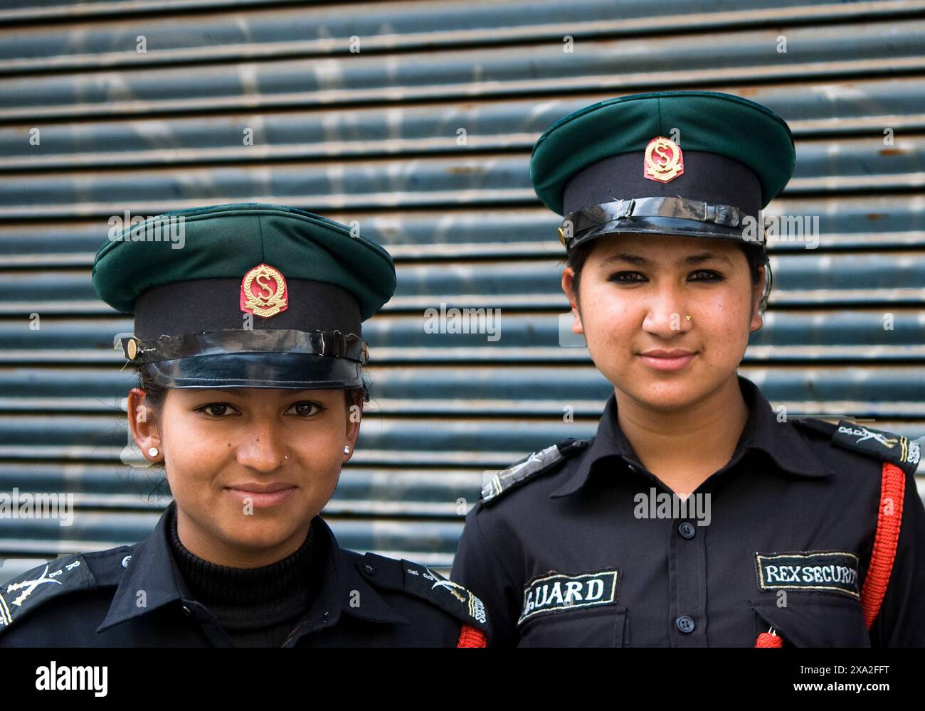 Beautiful Nepalese security women in Kathmandu, Nepal Stock Photo - Alamy