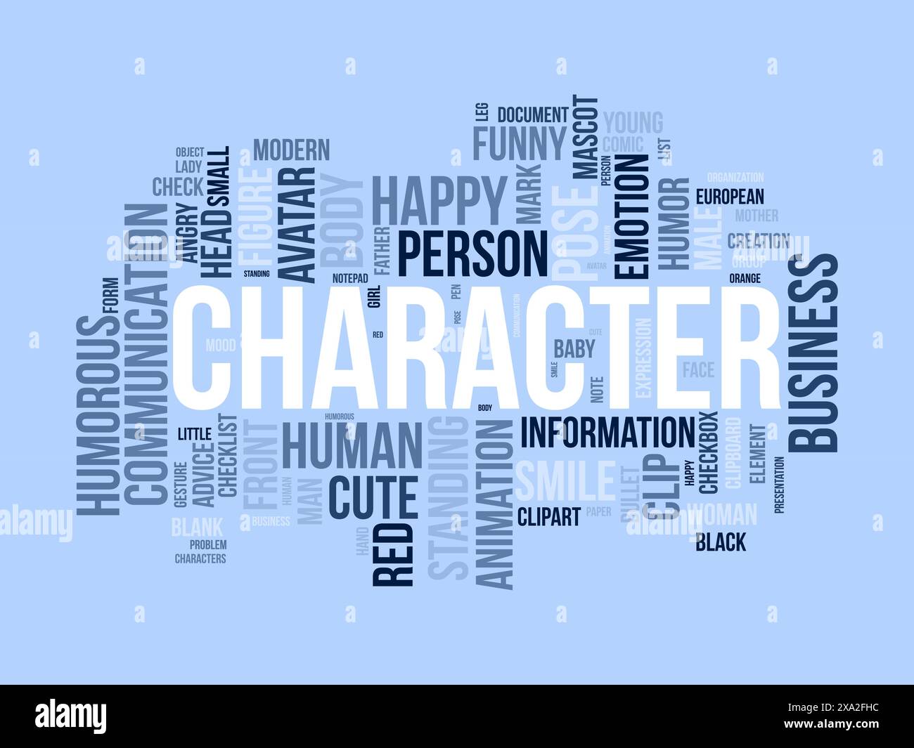 Character Word Cloud Template Illustration Avatar Concept Vector
