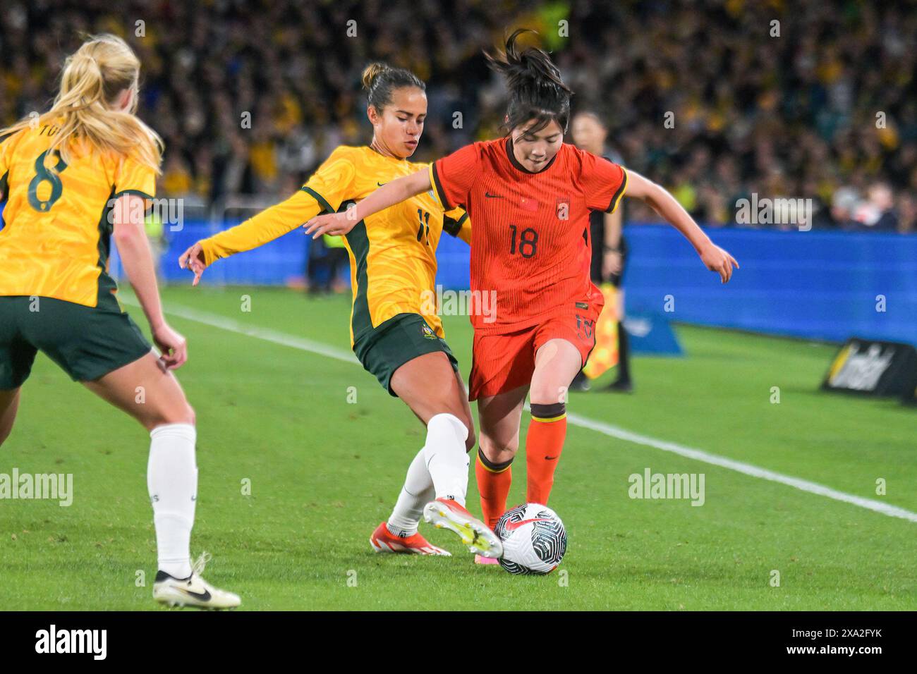 Sydney Olympic Park, Australia. 03rd June, 2024. Mary Fowler (L) of ...