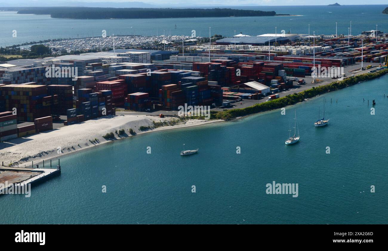 Aerial view of the port of Tauranga, New Zealand Stock Photo - Alamy