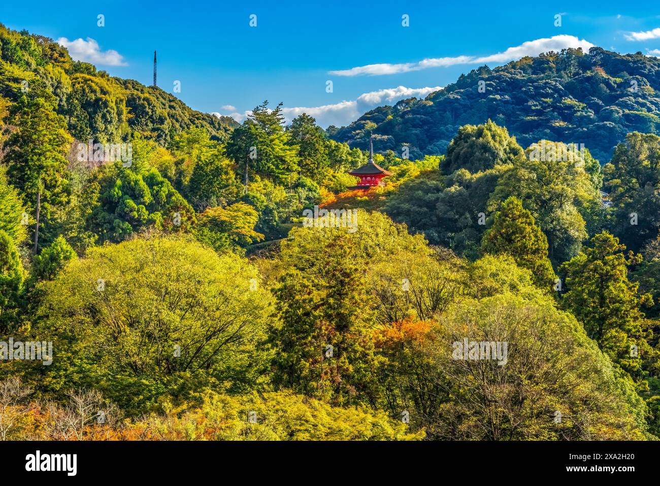 Colorful Red Koyasu Pagoda Japanese Tourists Kiyomizu Buddhist Temple ...