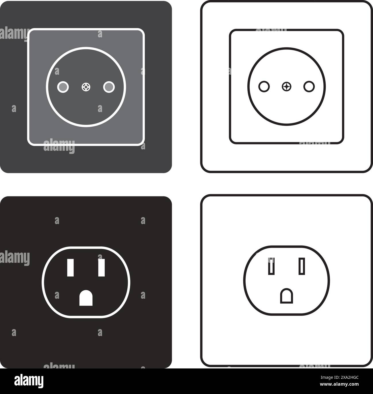 electrical socket icon vector logo design Stock Vector Image & Art - Alamy