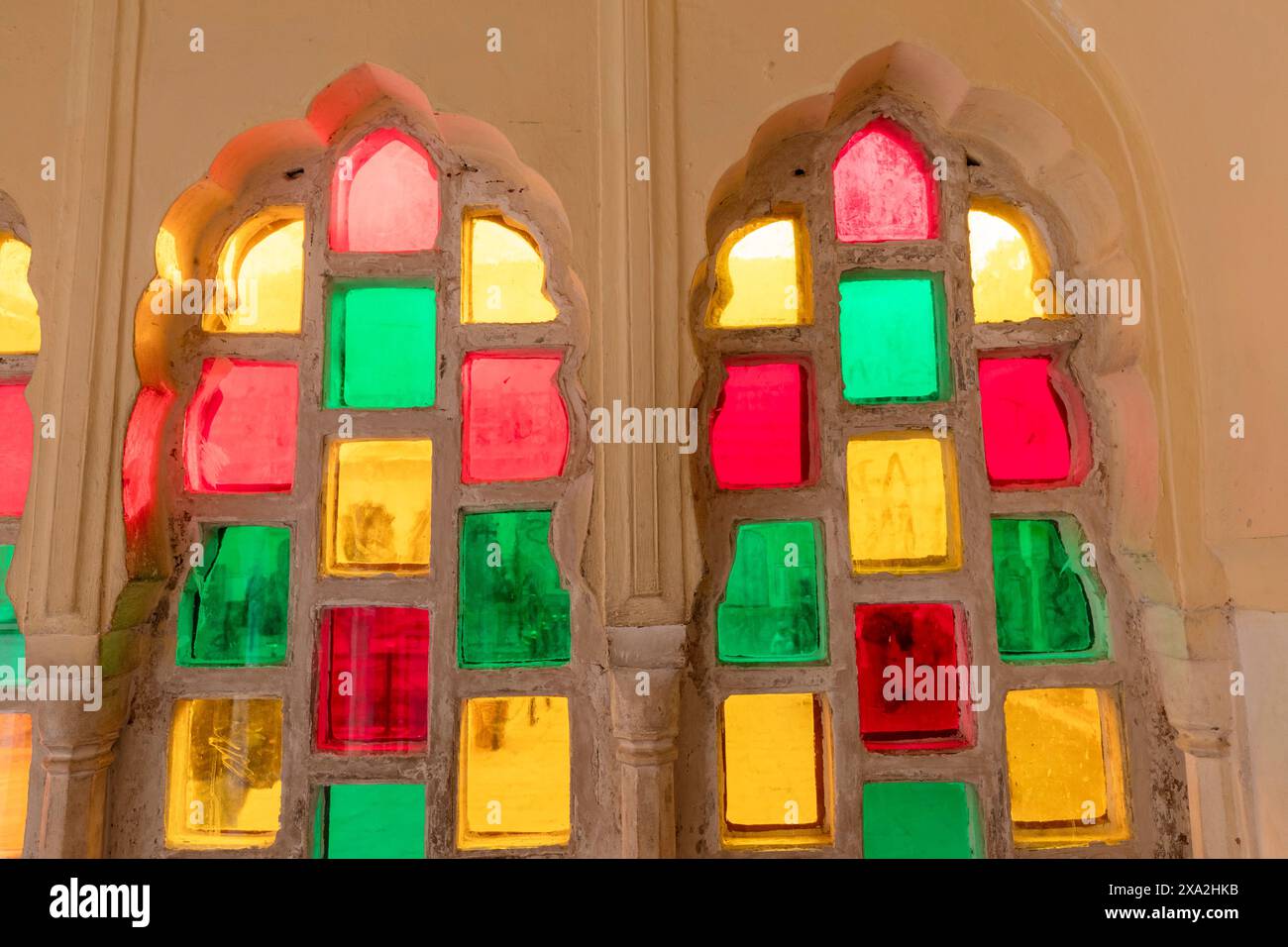 Stained Glass Window in the Hawa Mahal, the Palace of Winds, Jaipur ...