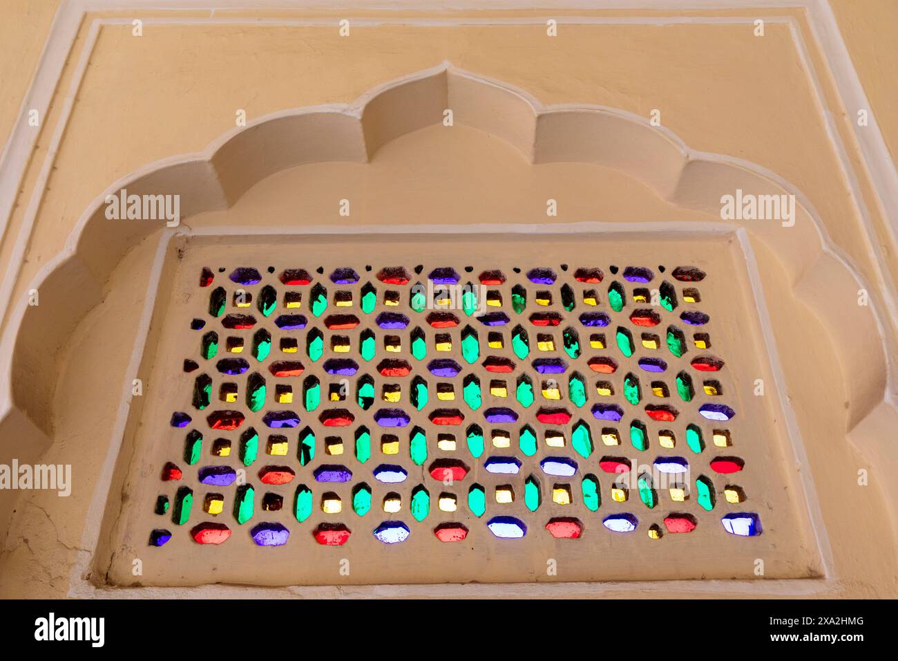 Stained Glass Window in the Hawa Mahal, the Palace of Winds, Jaipur ...