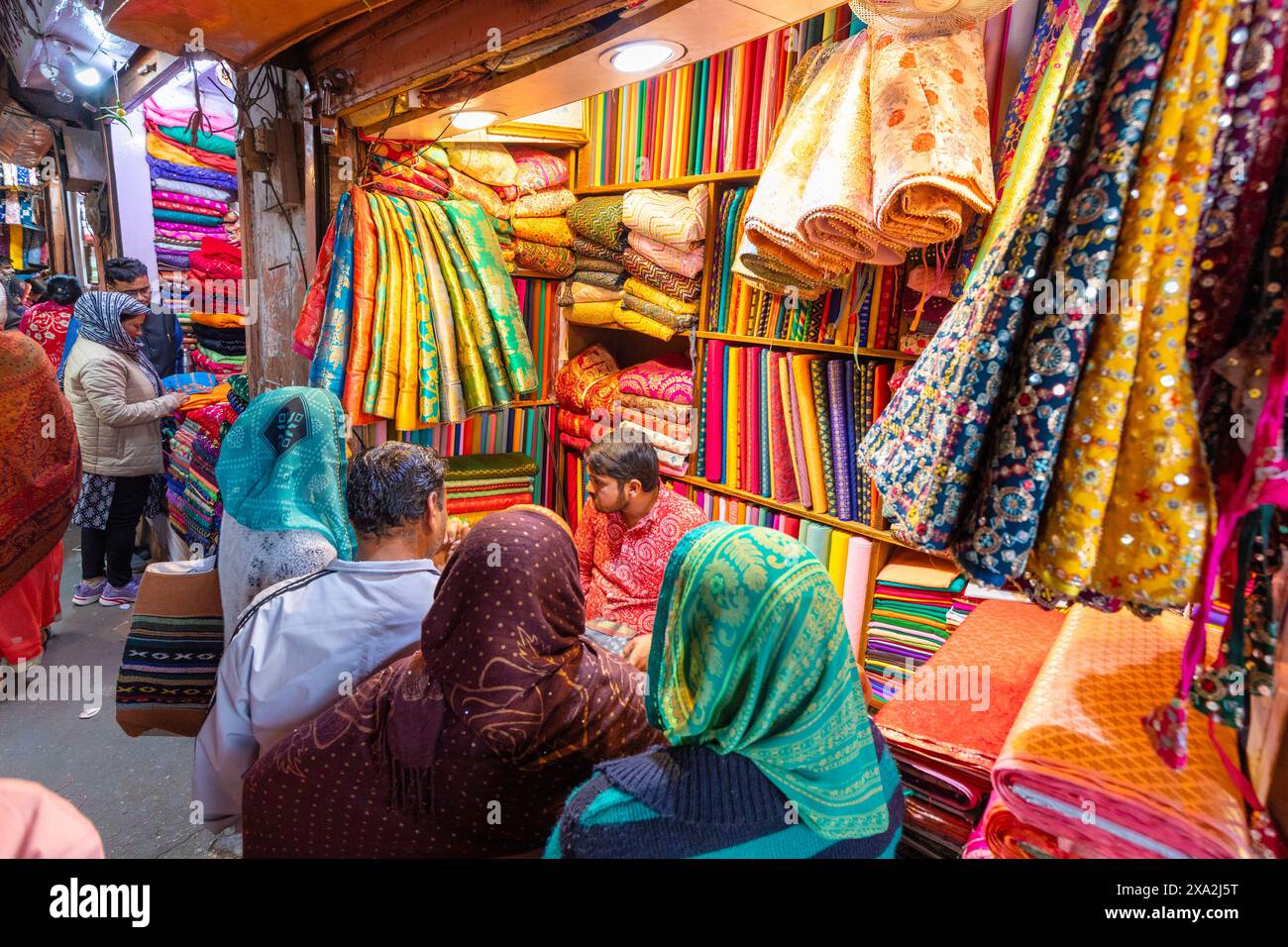 Silk Shop, Jaipur, Rajasthan, India, South Asia Stock Photo - Alamy