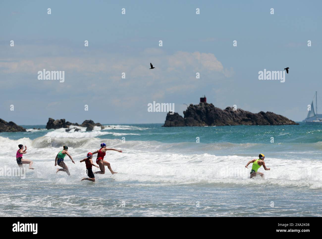 An International lifeguard competition on Maunganui Beach at Tauranga ...