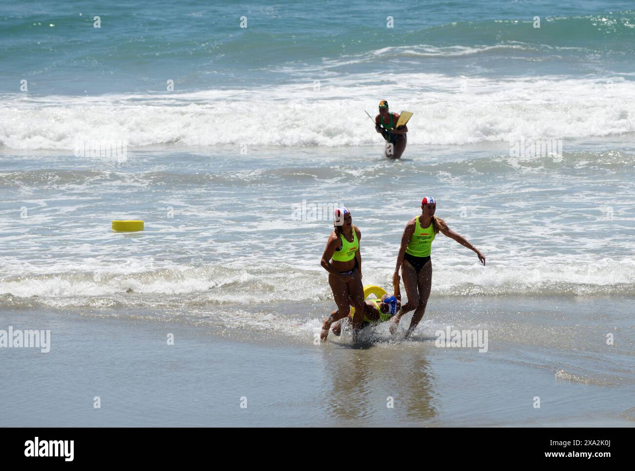 An International lifeguard competition on Maunganui Beach at Tauranga ...