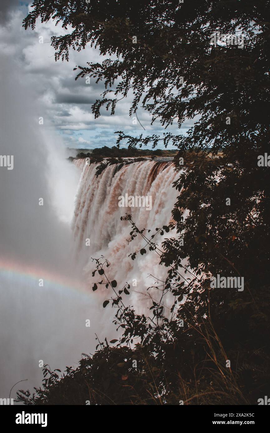 An awe-inspiring image capturing the majestic Victoria Falls with a ...