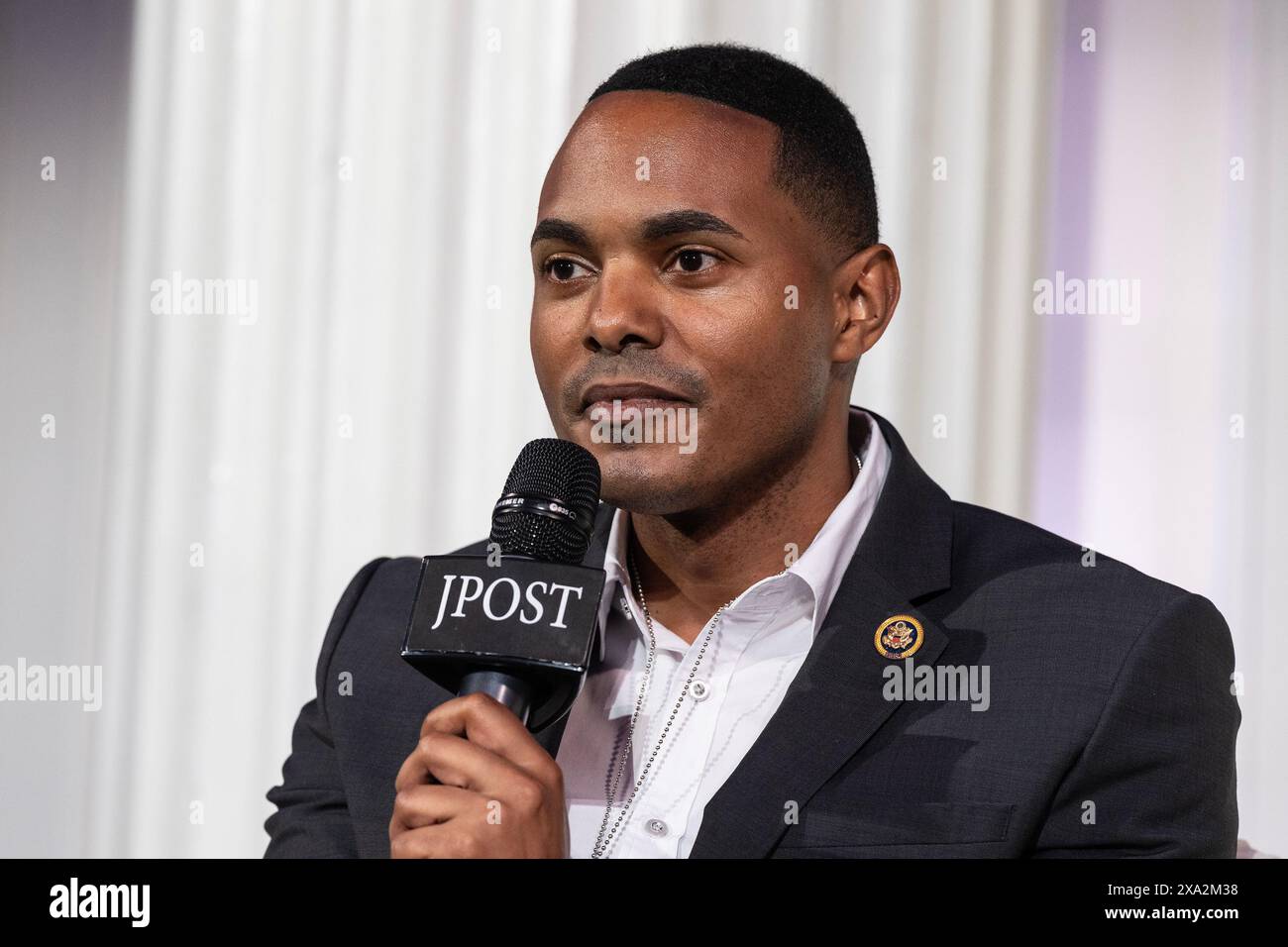 New York, USA. 03rd June, 2024. Congressman Ritchie Torres speaks ...
