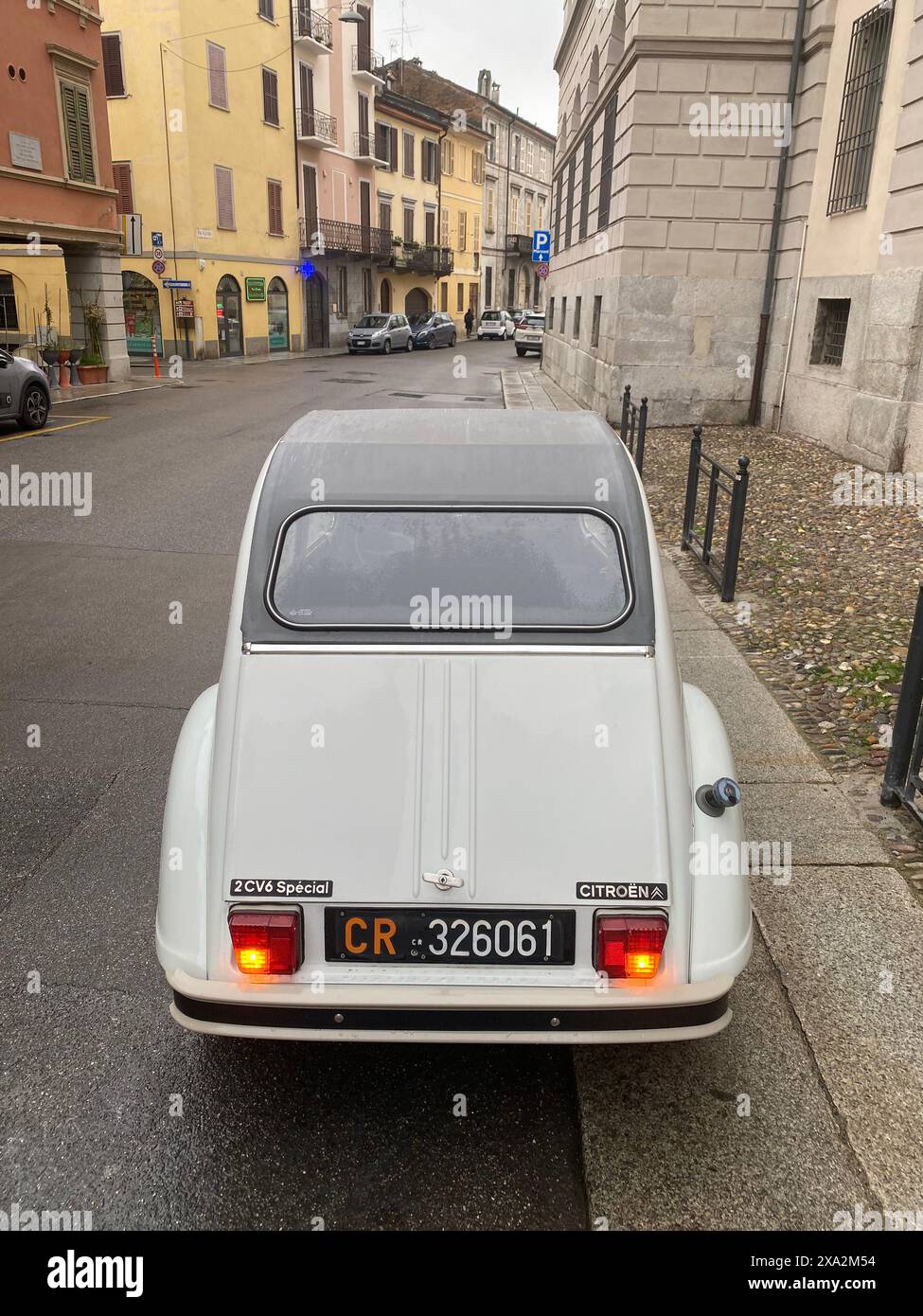 Lombardy, Italy - May 2nd 2024 White citroen 2cv special, parked on a ...