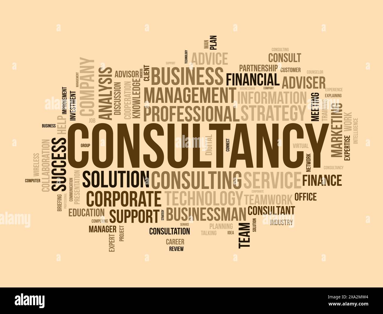 Consultancy word cloud template. Adviser management concept vector ...