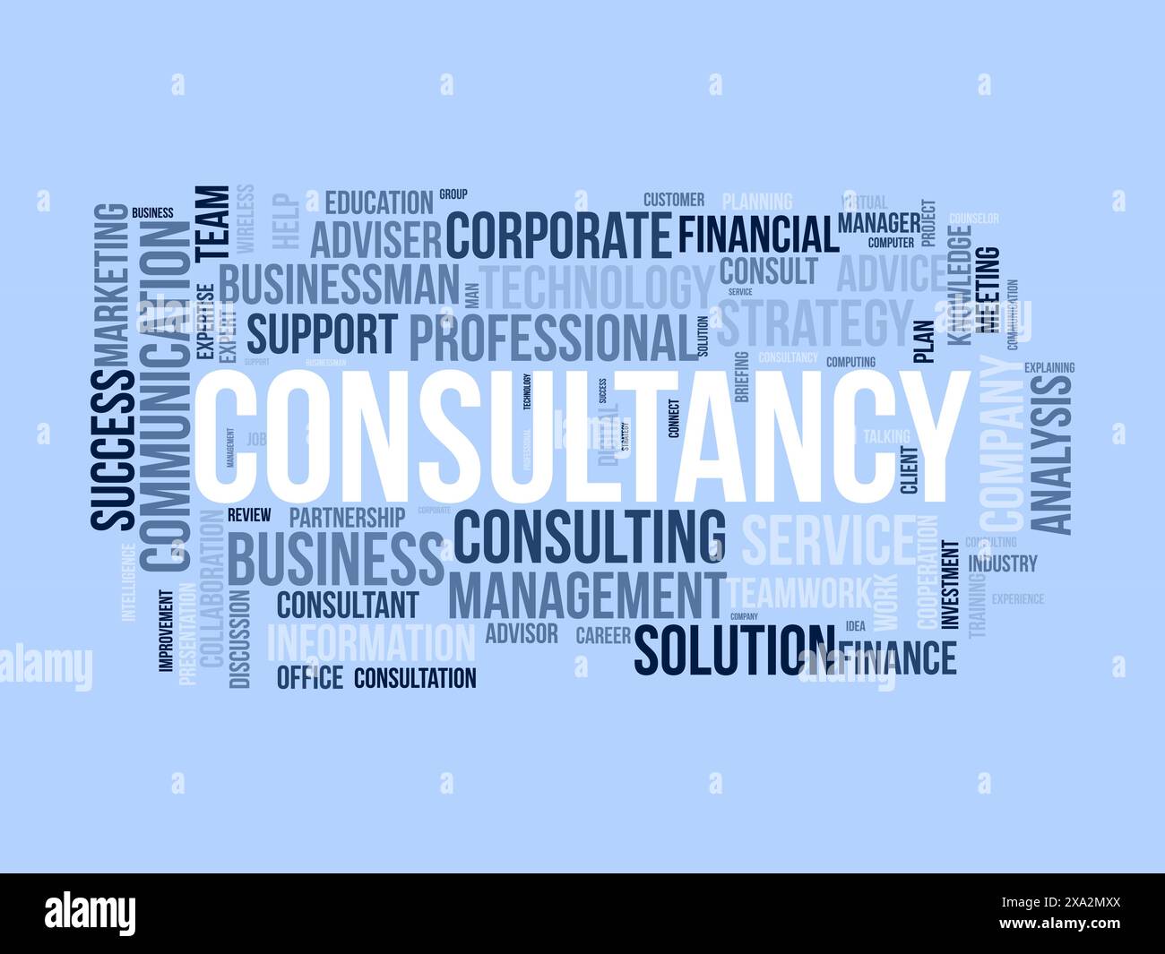 Consultancy word cloud template. Adviser management concept vector tagcloud background Stock ...