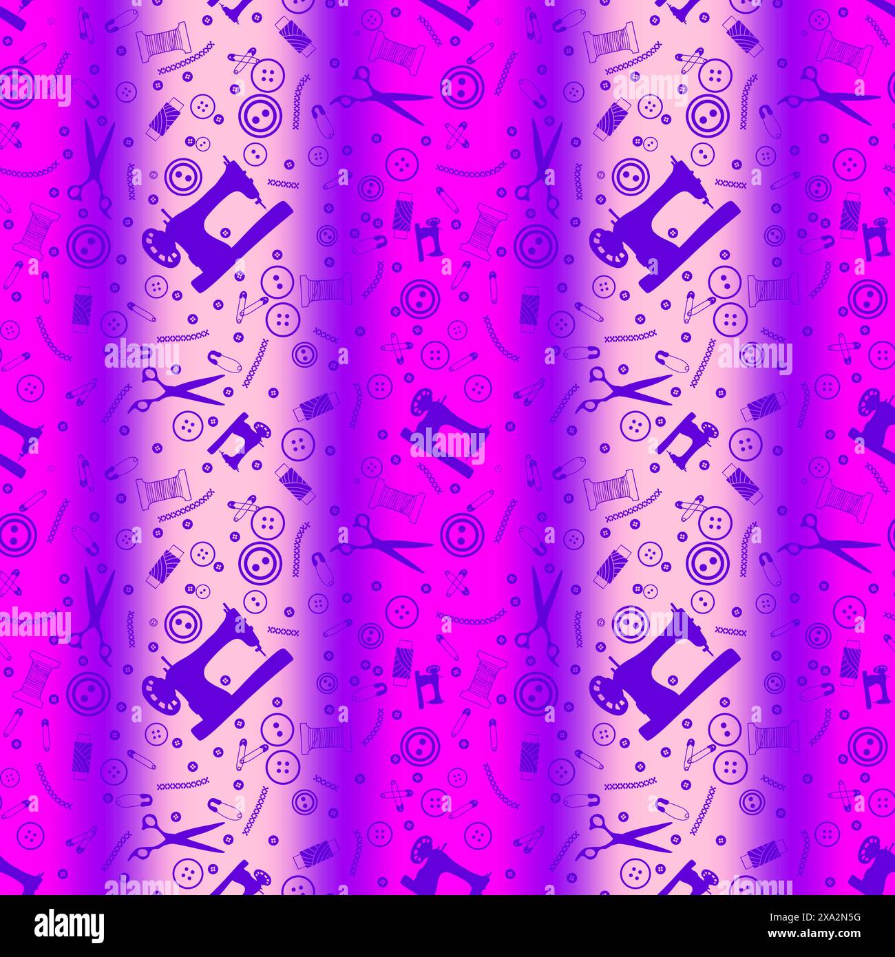 Cartoon silhouette hobbies seamless sewing machine pattern for wrapping ...