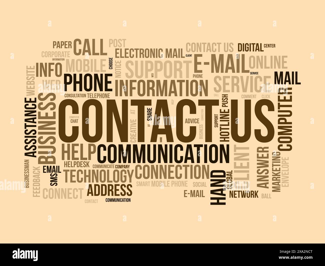 Contact us word cloud template. Communication connection concept vector ...